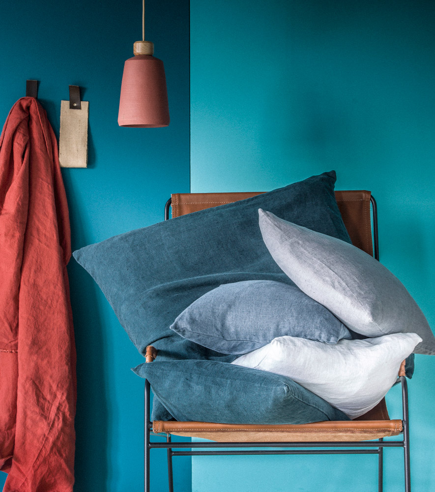 Housse de Coussin Unie & Imprimée 100% Pure Lin - HAOMY By Bordeaux home