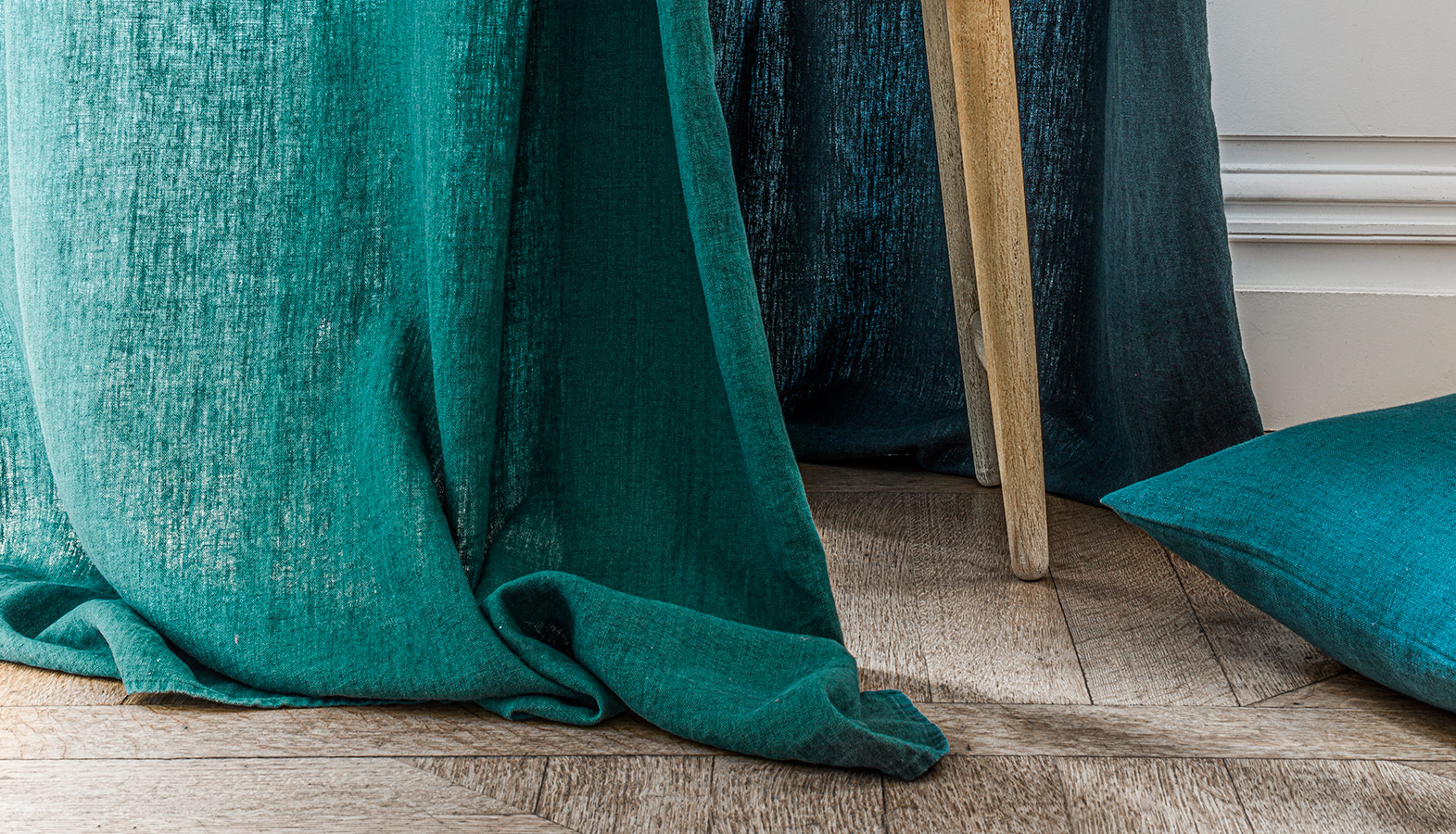 Rideaux 100% Lin Lavé Uni Prêt à Poser - HAOMY By Bordeaux home